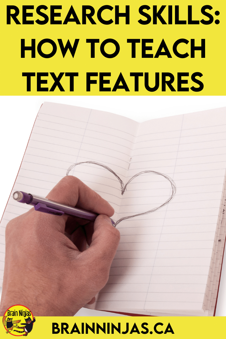 Research Skills: How to Teach Text Features - Ninja Notes