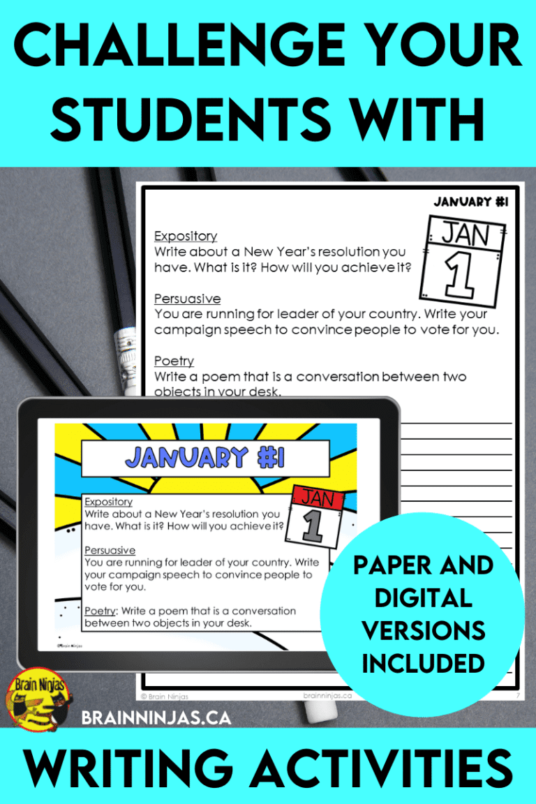 Challenge Your Students with Writing Activities - Ninja Notes