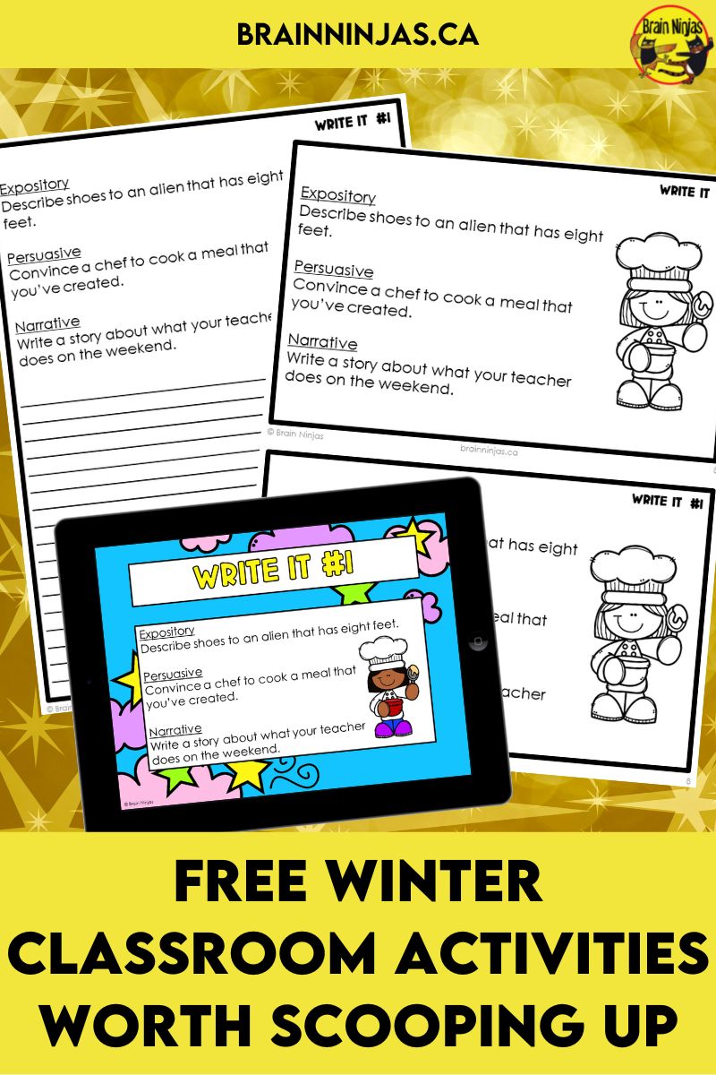 Free Winter Classroom Activities Worth Scooping Up - Ninja Notes
