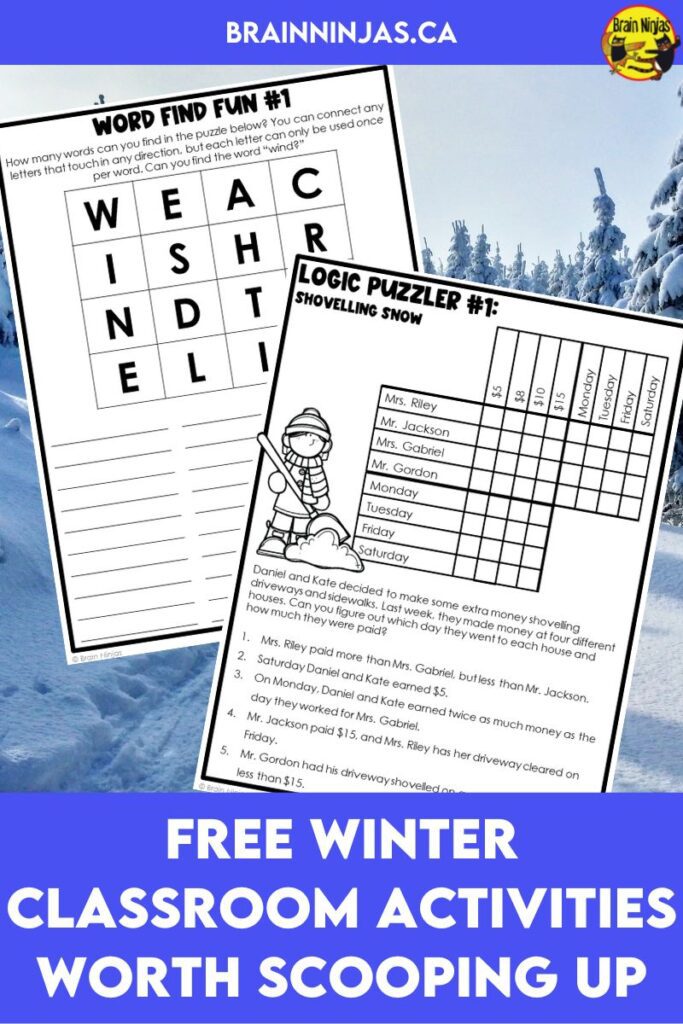 Free Winter Classroom Activities Worth Scooping Up - Ninja Notes