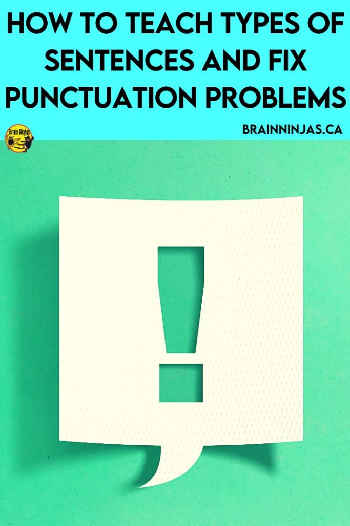 How to Teach Types of Sentences and Fix Punctuation Problems - Ninja Notes