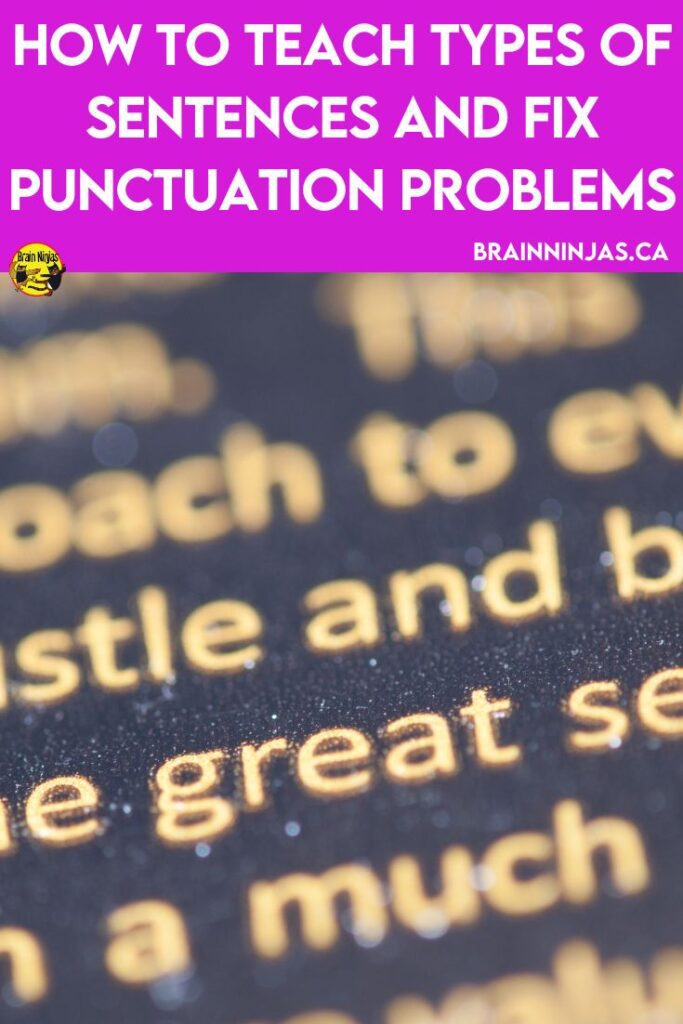 How to Teach Types of Sentences and Fix Punctuation Problems - Ninja Notes