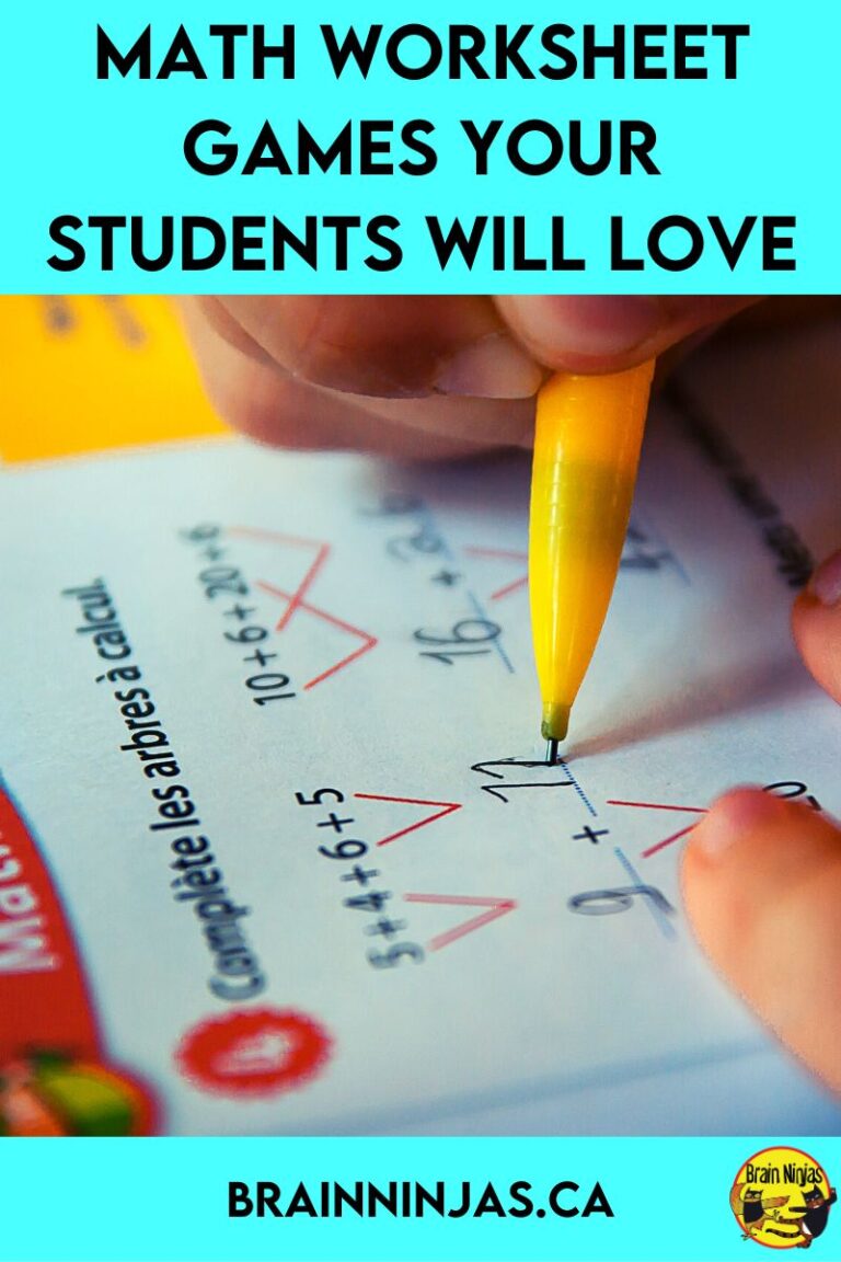 Math Worksheet Games Your Students Will Love - Ninja Notes