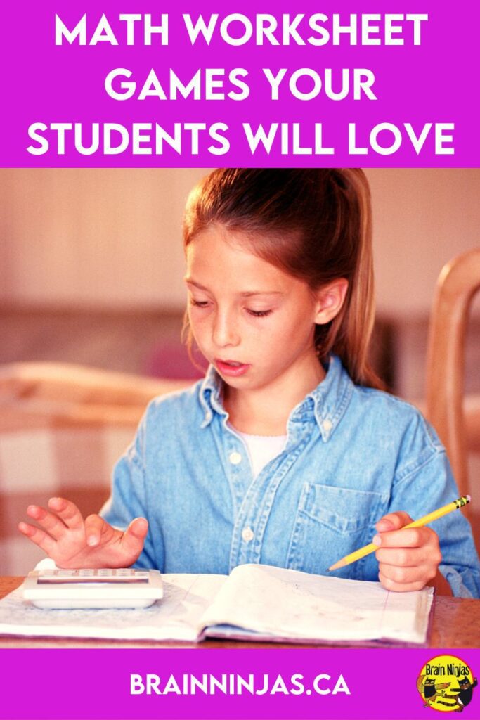 Math Worksheet Games Your Students Will Love - Ninja Notes