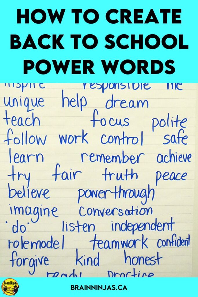 How to Create Back to School Power Words - Ninja Notes