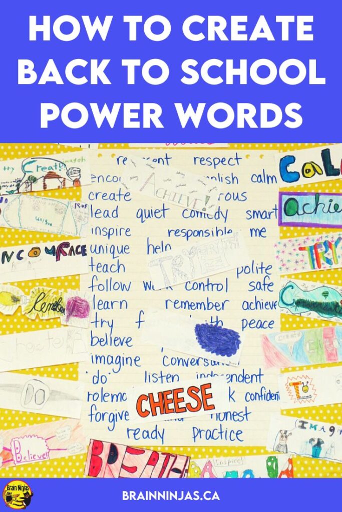 How to Create Back to School Power Words - Ninja Notes
