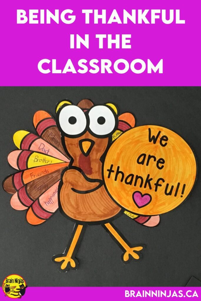 Being Thankful in the Classroom - Ninja Notes