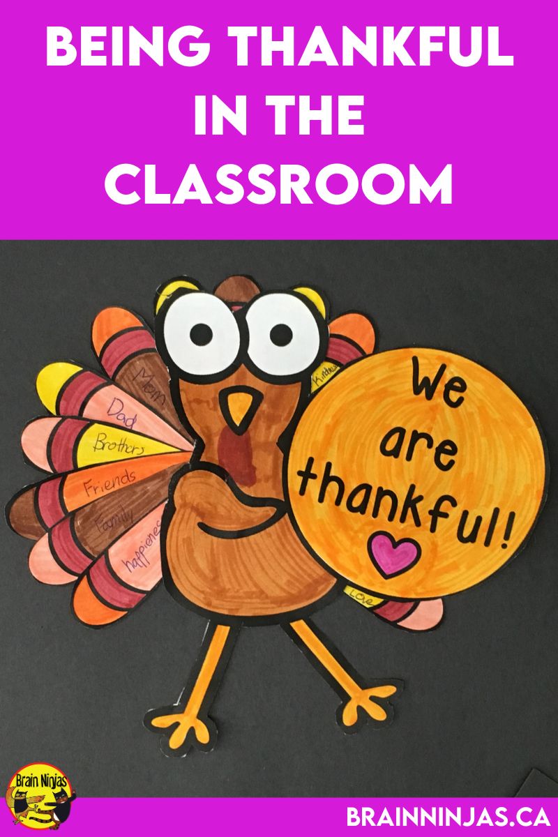 Being Thankful in the Classroom - Ninja Notes