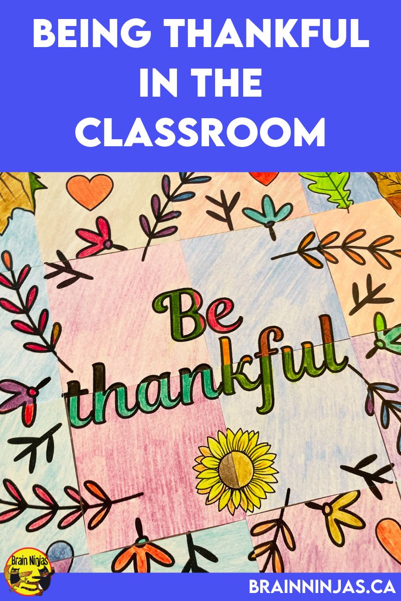 Being Thankful in the Classroom - Ninja Notes