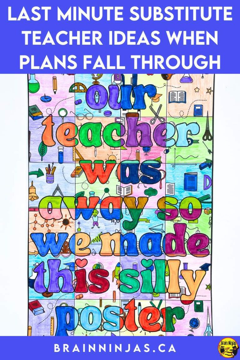 Last Minute Substitute Teacher Ideas When Plans Fall Through - Ninja Notes