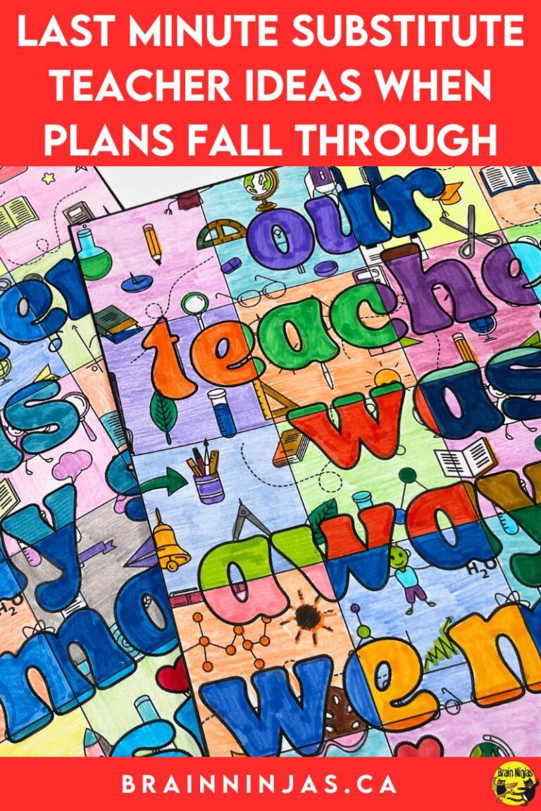 Last Minute Substitute Teacher Ideas When Plans Fall Through - Ninja Notes
