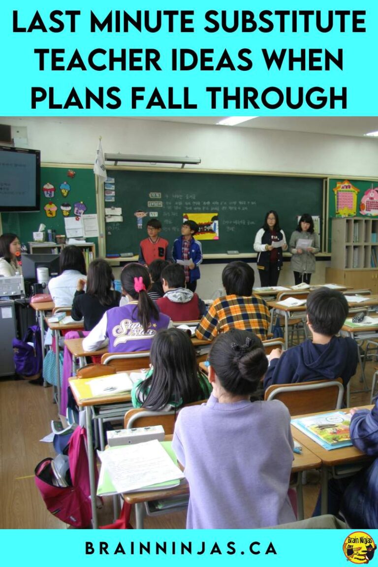 Last Minute Substitute Teacher Ideas When Plans Fall Through - Ninja Notes