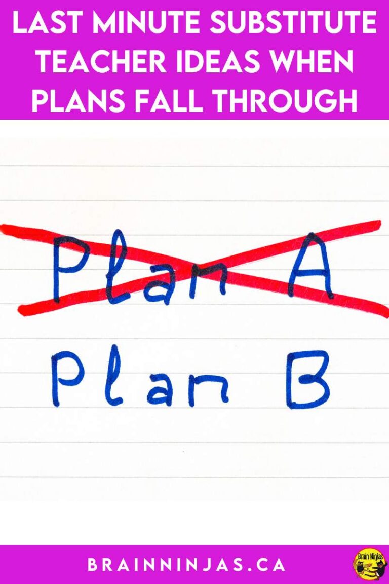 Last Minute Substitute Teacher Ideas When Plans Fall Through - Ninja Notes