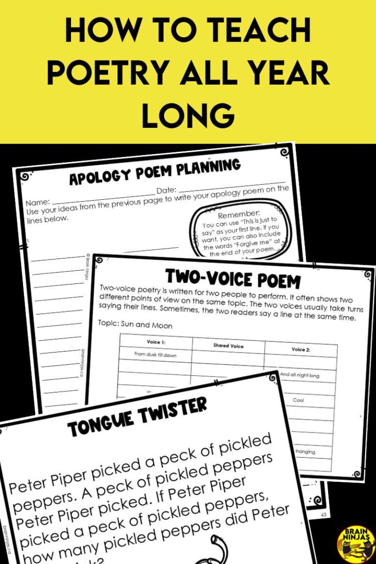 How to Teach Poetry All Year Long - Ninja Notes